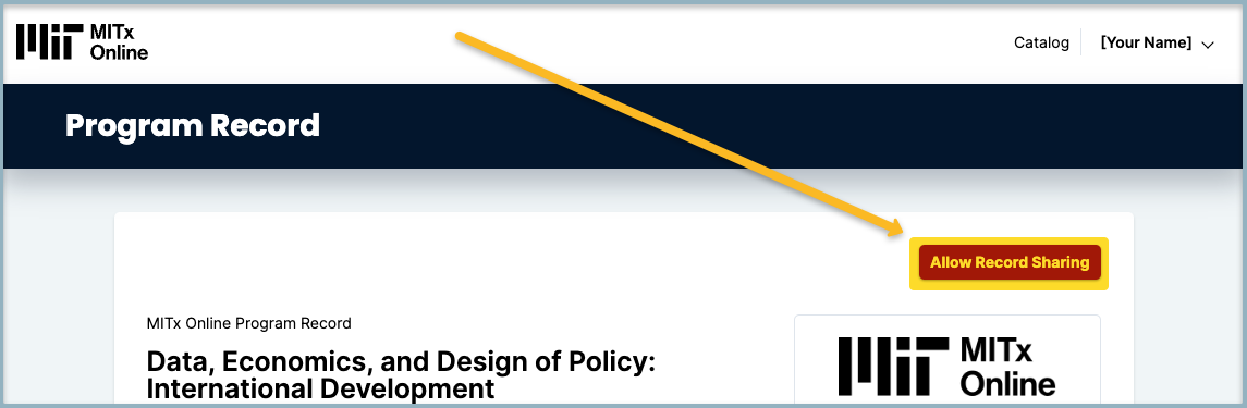 How to Share Your MITx Online Program Record – MITx Online
