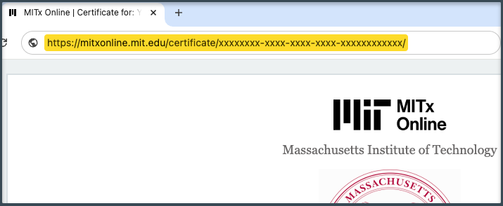How do I share my Course or Program Certificate? – MITx Online